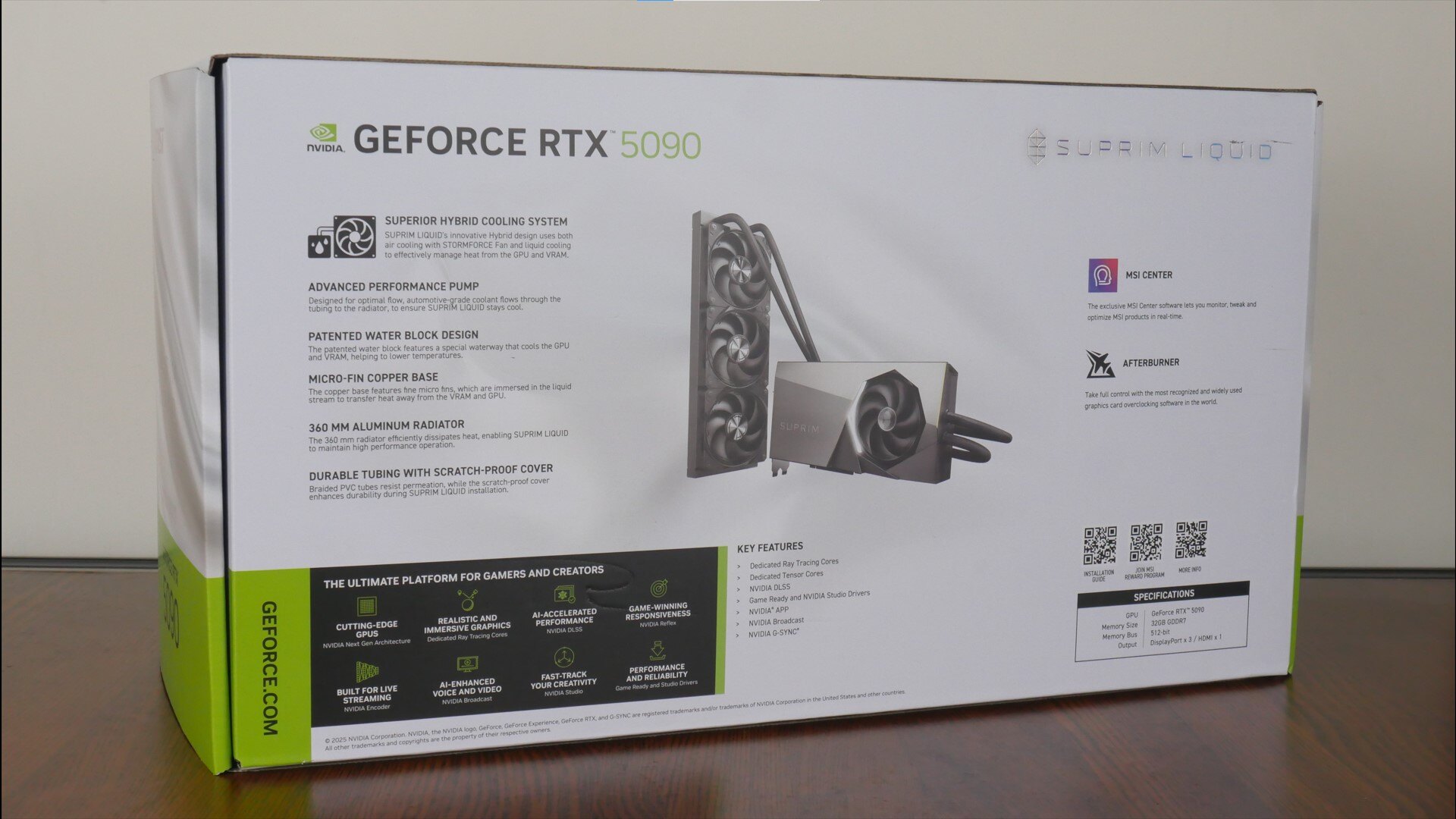 Review: MSI GeForce RTX 5090 32G SUPRIM LIQUID SOC Graphics Card